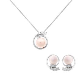 Orphelia 'Alanna' Damen 925 Sterling Silber Set: Kettenanh&auml;nger + Ohrringe - Silber SET-7117
