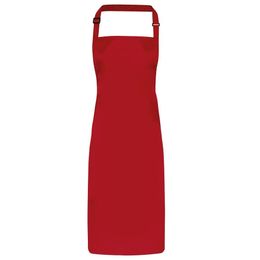 Premier - Herren/Damen Unisex Sch&uuml;rze, mit Latz (Rot)