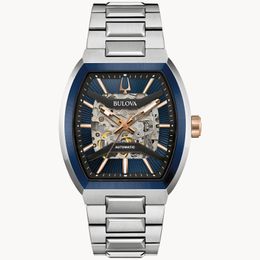Bulova Maquina Silber Herren Armbanduhr 98A319