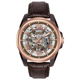 Bulova Automatik Herrenuhr Braun 98A165