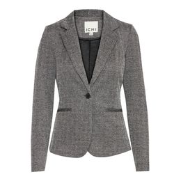 Blusenblazer Ichi "Blazer IHKATE", Damen, Gr. L, schwarz (schwarz, wei&szlig; herringbone), Obermaterial: 73% Polyester PES. 25% Viskose CV. 2% Elasthan EL., Blazer Blusenblazer