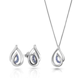 Orphelia 'Dazzle' Damen 925 Sterling Silber Set: Kettenanh&auml;nger + Ohrringe - Silber SET-7518/B