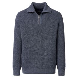 Troyer Casamoda "Casamoda Stricktroyer uni", Herren, Gr. L, blau, 60% Baumwolle, 40% Polyacryl, Pullover Troyer