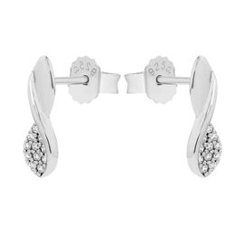 Paar Ohrstecker Amor "Schmuck Geschenk", silberfarben, wei&szlig;, wei&szlig;, Ohrringe, Damen, Silber 925 (Sterlingsilber), mit Zirkonia (synth.)