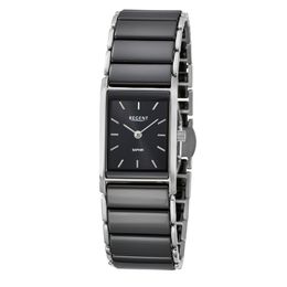Regent Uhren Quarzuhr REGENT, silber (schwarz, silberfarben), Armbanduhren, Damen, Quarzuhr, Armbanduhr, Damenuhr, analog