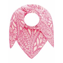 Dreieckstuch Zwillingsherz "Paisley Bl&auml;tter", Damen, pink, Baumwollmischung, Modet&uuml;cher, blumiges Muster, tolles Accessoire, vielseitig tragbar
