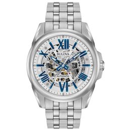 Bulova Classic Automatic Silber Herren Armbanduhr 96A187