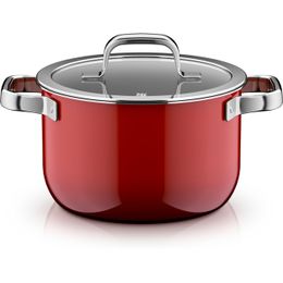 Kochtopf WMF "Fusiontec Mineral Pro", rot, B:28cm H:19cm L:29cm &Oslash;:20cm, T&ouml;pfe, Kochtopf, kratzfeste Oberfl&auml;che, w&auml;rmereduzierende Hohlgriffe, Made in Germany