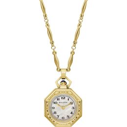 Bulova Rubaiyat Pendant Necklace Gold Damen Armbanduhr 97L182