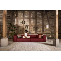 4-Sitzer W.Schillig "around-the-block Mega Sofa, viel Platz, Breite 300cm, bequem", rot (ruby rot z59), B:300cm H:66cm T:104cm, Longlife Xtra-Leder Z59: Glattleder mit modischer Pr&auml;gung. Hautst&auml;rke 0, 9 - 1, 1 mm, Sofas, mit eleganter Biese, mit Federkern