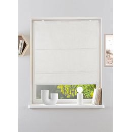 Rollo OTTO HOME "RIOLA" Gr. 15, wei&szlig; (creme), B:30cm H:130cm, Polyester, Rollos, Faltrollo in trendiger Leinenoptik, einfache Montage