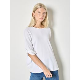 Stricktop Apricot "Top", Damen, Gr. S (36), wei&szlig;, Strick, Obermaterial: 63% Polyacryl PAN recyc.. 34% Viskose LENZING ECOVERO CV LenzEcov. 3% Elasthan EL., uni, Tops Stricktop, mit Knopfdetail