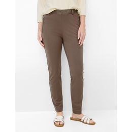 Chinohose RAPHAELA BY Brax "Style DamenpulloverTH", Damen, Gr. 42, Normalgr&ouml;&szlig;en, beige (taupe), 53% Baumwolle, 38% Polyamid, 9% Elasthan, Hosen Chinohose