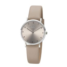 Regent Uhren Quarzuhr REGENT, taupe, Armbanduhren, Damen, Quarzuhr, Armbanduhr, Damenuhr, Lederarmband, analog