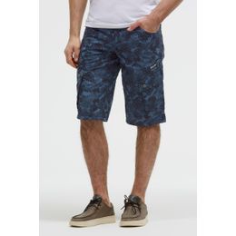 Shorts CAMP DAVID, Herren, Gr. L, Normalgr&ouml;&szlig;en, harbour blau, Rippware, Material: 100% Baumwolle, bedruckt, regular fit knielang, Hosen Shorts, mit All Over Print