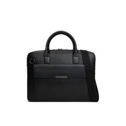 Laptoptasche Tommy Hilfiger "TH BUSINESS COMPUTER BAG", Gr. B/H/T: 39,5cm x 28,5cm x 9cm, schwarz, Leder, Taschen Laptoptasche, Unisex Notebook, Aktentasche, Computertasche, doppeltem Tragegriff