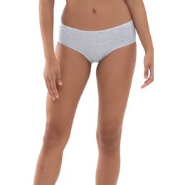 Hipster Mey "Cotton Pure", Damen, Gr. 42, grau (light grau melange), Single Jersey, Obermaterial: 94% Baumwolle, 6% Elasthan, k&ouml;rpernah, Unterhosen, H&uuml;ftiger Sitz, weiche Beinabschl&uuml;sse
