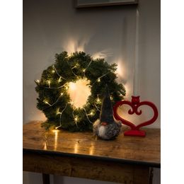 Konstsmide LED-Lichterkette "Weihnachtsdeko", Energieeffizienz: G (A-G), transparent, Dioden 50 Stk. Flammen 50 Stk., Kabell&auml;nge 3m x Gesamtl&auml;nge 6,43m, Lichterketten, Micro LED Lichterkette, 50 warm wei&szlig;e Dioden