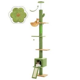 Pawz Road Deckenhoher Katzenbaumturm verstellbar gr&uuml;n