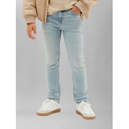 5-Pocket-Jeans Calvin Klein Jeans, Jungen, Gr. 12 (152), N-Gr, andrew wash, Denim/Jeans, Obermaterial: 98% Baumwolle, 2% Elasthan, unifarben, slim fit lang, Jeans 5-Pocket-Jeans, Slim Fit, Stretch-Denim