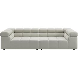 Big-Sofa Home Affaire "Ancona modern, elegant, bequem, viel Platz, B/T/H: 290/110/70 cm", silber, B:290cm H:70cm T:110cm, Sofas, Big-Sofa, auff&auml;llige Steppung, inkl. 2 Zierkissen und verstellbaren Kopfst&uuml;tzen