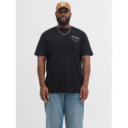 Jack & Jones PlusSize T-Shirt "JJEURBAN EDGE STUDIO TEE SS SN PLS", Herren, Gr. 5XL, schwarz detail:2, Jersey, Obermaterial: 100% Baumwolle, JACK & JONES PLUSSIZE, bedruckt, relaxed fit normal, Rundhals, Shirts T-Shirt, mit Logobranding
