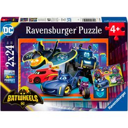 Puzzle Ravensburger "Seid ihr bereit?", bunt, Puzzles, KinderB:26cm H:18cm, Pappe, Motiv, 2x24 Teile; Made in Europe, B:26cm H:18cm