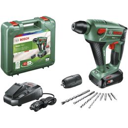 Bosch Home and Garden Akku-Bohrhammer BOSCH HOME & GARDEN "Uneo Maxx", bunt (gr&uuml;n, schwarz, rot), B:342mm H:114mm L:385mm, Bohrmaschinen, inkl. 1 Akku, Ladeger&auml;t, Koffer