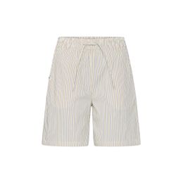 Shorts oxmo "Shorts OXFanny", Damen, Gr. 38, N-Gr, gelb (flan mix), Obermaterial: 72% Baumwolle CO. 24% Polyester PES. 4% Elasthan EL., Hosen Shorts