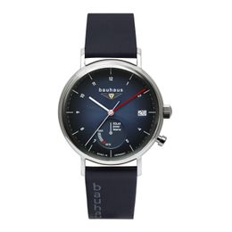 Solaruhr BAUHAUS "Solar Power Reserve", blau (dunkelblau), Armbanduhren, Herren, Armbanduhr, Herrenuhr, Datum, Made in Germany