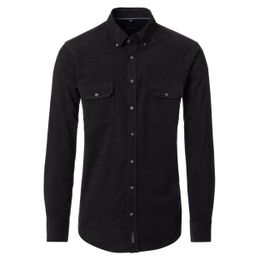 Langarmhemd Casamoda "Casamoda Freizeithemd uni", Herren, Gr. L, Normalgr&ouml;&szlig;en, schwarz, 100% Baumwolle, unifarben, l&auml;ssig geschnitten, Hemden