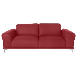 2,5-Sitzer W.Schillig "montanaa Designsofa mit erstklassigem Sitzkomfort, Ferderkern", rot (ruby rot z59), B:212cm H:78cm T:94cm, Sofas, mit Metallf&uuml;&szlig;en in Chrom gl&auml;nzend, Breite 212 cm