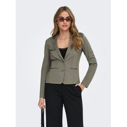 Jerseyblazer Only "ONLPOPTRASH &ndash; 2-Knopf Blazer mit taillierter Silhouette", Damen, Gr. XS, smokey olive, Milano Rib, Obermaterial: 63% Viskose, 32% Nylon, 5% Elasthan, unifarben, regular fit h&uuml;ftlang, Blazer, regular fit, Milano Rib, Materialmix, Reverskragen, unifarben