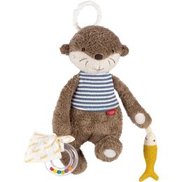 babyFEHN Greifspielzeug FEHN "Otter Theo, Activity-Otter", braun, Greifspielzeug, KinderB:16cm H:30cm, zur Befestigung an Kinderwagen, Babyschale oder Bett, B:16cm H:30cm