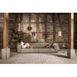 4-Sitzer W.Schillig "around-the-block Mega Sofa, viel Platz, Breite 300cm, bequem", braun (stone z59), B:300cm H:66cm T:104cm, Longlife Xtra-Leder Z59: Glattleder mit modischer Pr&auml;gung. Hautst&auml;rke 0, 9 - 1, 1 mm, Sofas, mit eleganter Biese, mit Federkern
