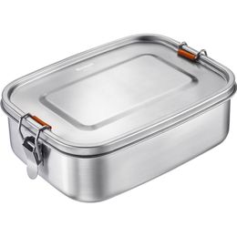 Lunchbox Westmark "Lunchbox &raquo;Viva Maxi&laquo;, 1500 ml", silber, B:15,8cm H:6,5cm, Lebensmittelaufbewahrungsbeh&auml;lter, Lunchbox, mit Silikon-Dichtungsring, einsetzbare Trennwand, rostfreier Edelstahl
