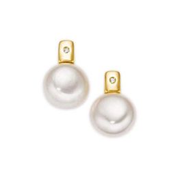 Paar Ohrstecker Firetti "Schmuck Geschenk Gold 333 Ohrschmuck klassischer Ohrschmuck", gold (gelbgoldfarben, wei&szlig;), Ohrringe, Damen, 0,01 P2 = erkennbare Einschl&uuml;sse, Diamanten Gelbgold 333 Perlen, Diamanten, Gelbgold 333, Perlen, mit S&uuml;&szlig;wasserzuchtperle - mit Brillanten