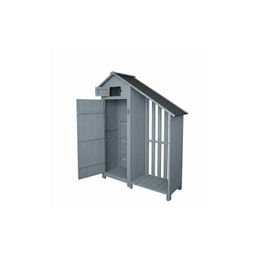 Werkzeugschrank aus Holz mit Anbau, ca. 131 x 54 x 180 cm - Grau
