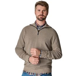 Troyer Casamoda "Casamoda Stricktroyer uni", Herren, Gr. 3XL, braun (braun 657), 90% Baumwolle, 10% Polyamid, Pullover Troyer