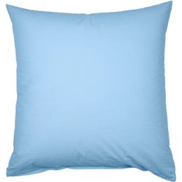Kissenbezug Janine "PIANO 0125 31 80x80", blau (bleu), B:40cm L:40cm, Mako-Soft-Seersucker, Obermaterial: 100% Baumwolle, Kissenbez&uuml;ge, Kissenbezug, mit Rei&szlig;verschluss