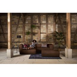 Ecksofa W.Schillig "around-the-block Mega-Sofa & Hocker, viel Platz, Breite 300cm, L-Form", braun (tabacco z69), B:300cm H:66cm T:164cm, Longlife Xtra-Leder Z69: Das feinnarbige, gedeckte Softleder Z69 besticht durch seine au&szlig;ergew&ouml;hnliche Weichheit im trendigen &raquo;Vintage-Look&laquo;, Hautst&auml;rke 0, 9 - 1, 1 mm;Longlife fabric Flachgewebe T88 (100% Polyester), Sofas, Ecksofa, inklusive Hocker, mit elegant