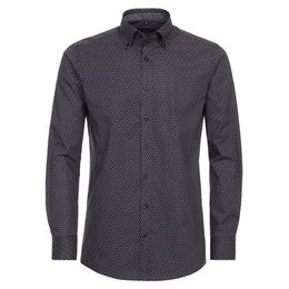 Langarmhemd Casamoda "Casamoda Freizeithemd Print", Herren, Gr. L, Normalgr&ouml;&szlig;en, blau (dunkelblau), 100% Baumwolle, bedruckt, comfort fit, Hemden