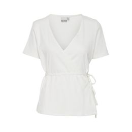 Longtop Ichi "T-Shirt IHORETA", Damen, Gr. L, blau (cloud dancer), Obermaterial: 95% Baumwolle CO. 5% Elasthan EL., Tops