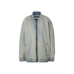 Jeansjacke Urban Classics "Urban Classics Ladies Oversized Skater Jacket", Damen, Gr. S, new light blau dirty washed, 100% Baumwolle, unifarben, normal, amerikanischer Ausschnitt, Jacken Jeansjacke