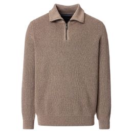Troyer Casamoda "Casamoda Stricktroyer uni", Herren, Gr. L, beige, 60% Baumwolle, 40% Polyacryl, Pullover Troyer