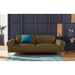 2,5-Sitzer W.Schillig "montanaa bequem, Federkernunterfederung, elegant & edel", gr&uuml;n (camouflage z69), B:232cm H:78cm T:94cm, Sofas, mit Metallf&uuml;&szlig;en in Chrom gl&auml;nzend, Breite 232 cm