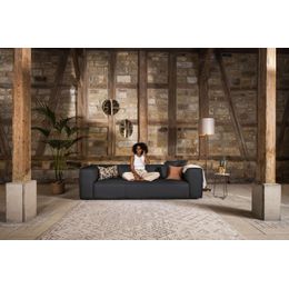 3-Sitzer W.Schillig "around-the-block Mega Sofa mit tollem Sitzkomfort, Breite 260cm", schwarz (schwarz z59), B:260cm H:66cm T:104cm, Longlife Xtra-Leder Z59: Glattleder mit modischer Pr&auml;gung. Hautst&auml;rke 0, 9 - 1, 1 mm, Sofas, mit eleganter Biese, mit Federkern