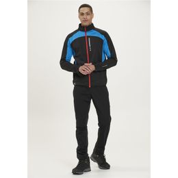 Laufjacke Endurance "Bonke M XCS Jacket", Herren, Gr. M, blau (dunkelblau), 100% Polyester, mehrfarbig, normal, hoch geschlossener Ausschnitt, Jacken, mit wasserdichter Sportausstattung