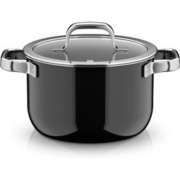 Kochtopf WMF "Fusiontec Mineral Pro", schwarz, B:28cm H:19cm L:29cm &Oslash;:20cm, T&ouml;pfe, Kochtopf, kratzfeste Oberfl&auml;che, w&auml;rmereduzierende Hohlgriffe, Made in Germany