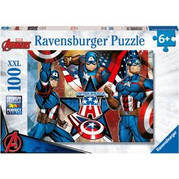 Puzzle Ravensburger "Der erste Avenger", bunt, Puzzles, KinderB:49cm H:36cm, Pappe, Motiv, 100 XXL-Teile; Made in Germany, B:49cm H:36cm